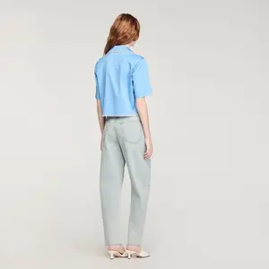 Sandro Cotton Shirt With Beaded Trim