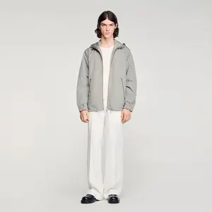 Sandro Technical Hooded Jacket - Aluminum