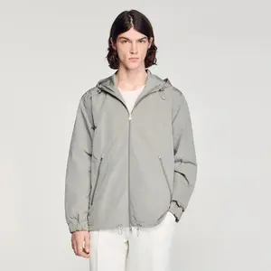 Sandro Technical Hooded Jacket - Aluminum
