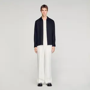 Sandro Loose-fit Zip-up Shirt - Black