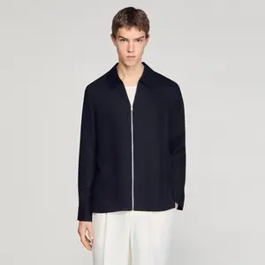 Sandro Loose-fit Zip-up Shirt - Black