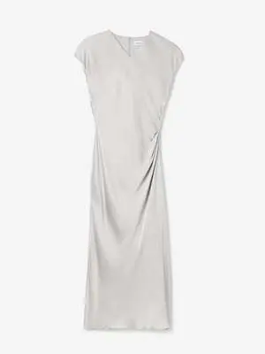 HOUSE OF DAGMAR Fluid V-neck Midi Dress