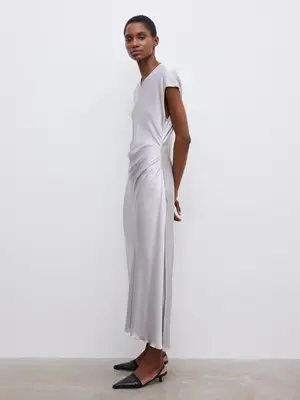 HOUSE OF DAGMAR Fluid V-neck Midi Dress