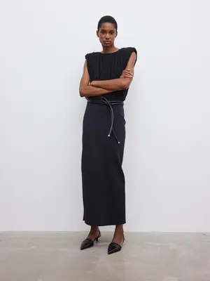 HOUSE OF DAGMAR Stretch Jersey Ankle-length Skirt - Black