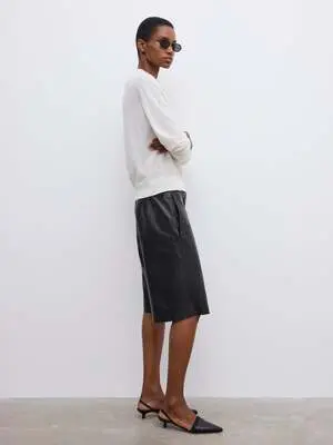HOUSE OF DAGMAR Lambskin Nappa Leather Shorts