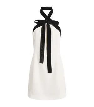 Simkhai Jolie Mini Dress With Velvet Trim - Ivory