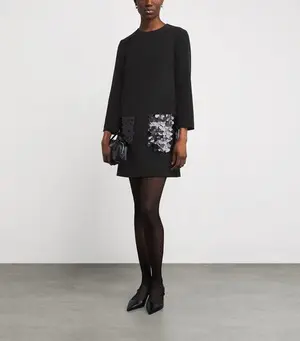 JOSEPH Satin A-line Mini Dress - Black