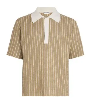 JIL SANDER Knitted Polo Shirt - Beige