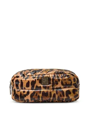 THINK ROYLN Quilted Print Cosmetic Pouch - Leopard