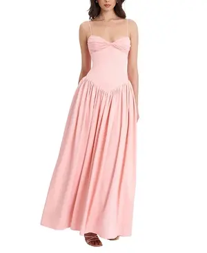 MISS CIRCLE NEW YORK Najwa Ruched Maxi Dress - Pink
