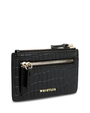 Whistles Croc Embossed Leather Card Holder