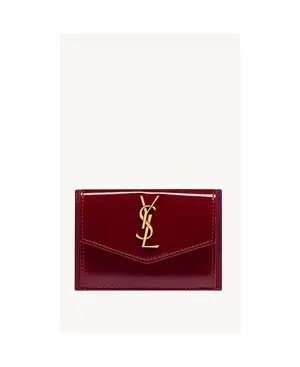 Saint Laurent Uptown Flap Card Case - Grenade