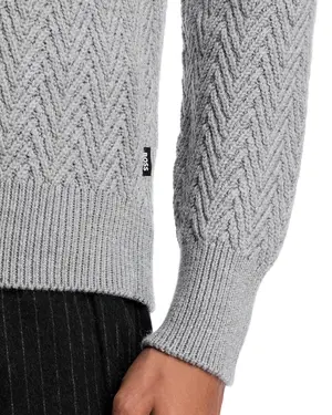 BOSS Hitalo Textured Crewneck Sweater