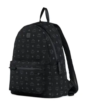 Mcm Stark Packable Backpack In Monogram Nylon - Black