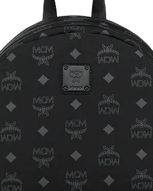Mcm Stark Packable Backpack In Monogram Nylon - Black