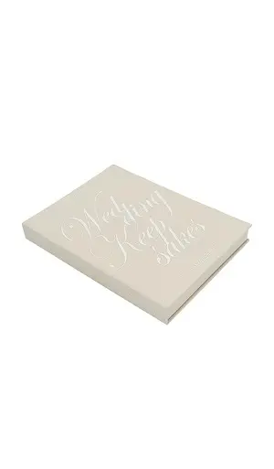 THE CEREMONY CLUB Wedding Keepsake Book Box In White - Linen