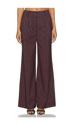 SIMONMILLER Bloo Pinstripe Pant - Bordeaux Metallic Pinstripe