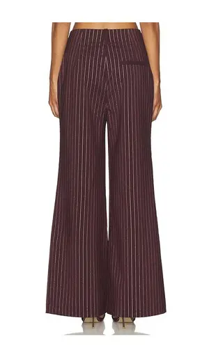 SIMONMILLER Bloo Pinstripe Pant - Bordeaux Metallic Pinstripe