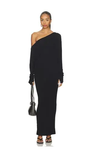 Enza Costa Knit Slouch Maxi Dress - Black