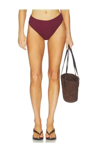 MONTCE Paula Bikini Bottom - Maroon Crochet