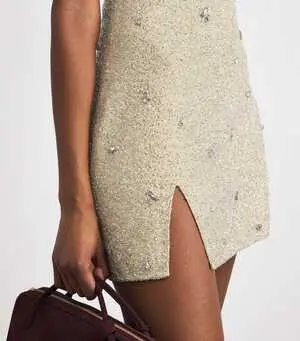 CLIO PEPPIATT Pamela Mini Dress - Silver