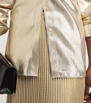 JOSEPH Silk-blend Lamé Capri Blouse