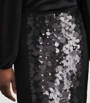 JOSEPH Chiffon Embellished Cambo Midi Skirt - Black
