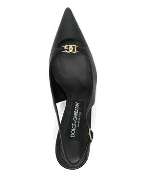 Dolce & Gabbana Leather Slingback Pumps - Black