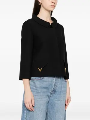 Valentino Garavani Vlogo Signature Wool And Silk Jacket - Black