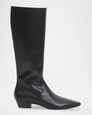 Simkhai Lowen Leather Knee-high Boots - Black