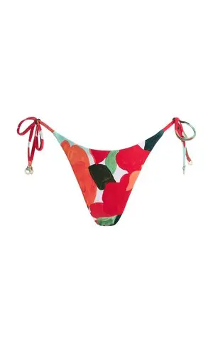 ZULU & ZEPHYR Floral Retro Tie Bikini Brief - Red
