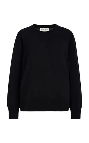 HIGH SPORT Jenna Wool Crewneck Sweater - Black