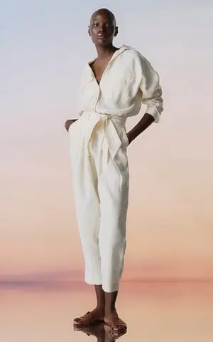 ANDRES OTALORA Lo Natural" Linen Jumpsuit - Ivory