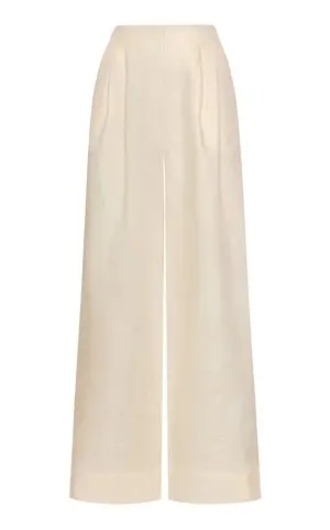 ANDRES OTALORA Andres Otalora Ancestra High-Rise Linen Wide-Leg Pants