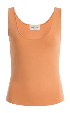 HIGH SPORT Wool Blend Tank Top - Orange