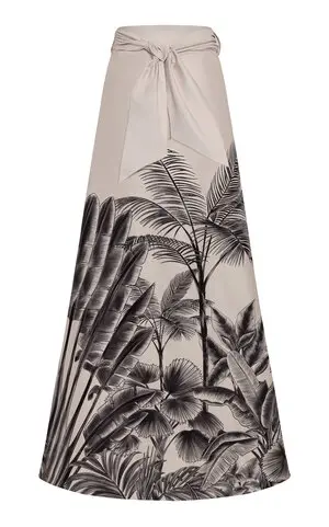 ANDRES OTALORA Ayoka Printed Stretch-cotton Maxi Skirt