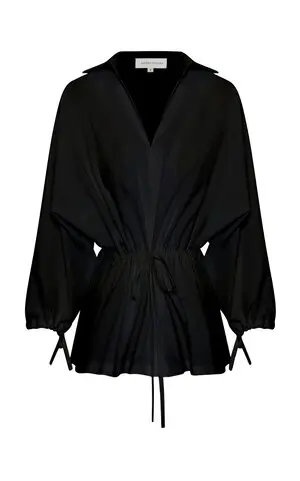 ANDRES OTALORA Amadamia Tie-detailed Stretch-cotton Blouse