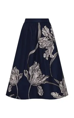 ANDRES OTALORA Lo Verdadero Stretch-cotton Midi Skirt - Print