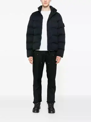 Stone Island 4100100 Twill Wool-tc_ Ghost Padded Jacket - Blue
