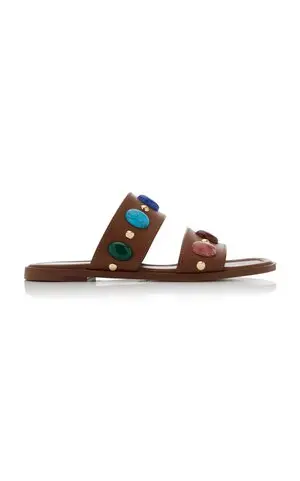 GIANVITO ROSSI Pasha Leather Sandals - Brown
