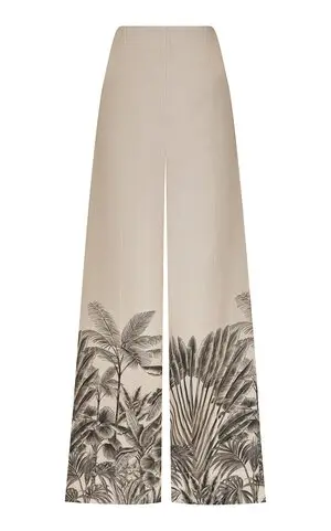 ANDRES OTALORA Tropical Linen Wide-leg Pants - Print