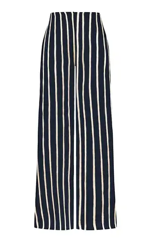 ANDRES OTALORA Andres Otalora A Ti Vamos Striped Straight-Leg Linen-Blend Pants