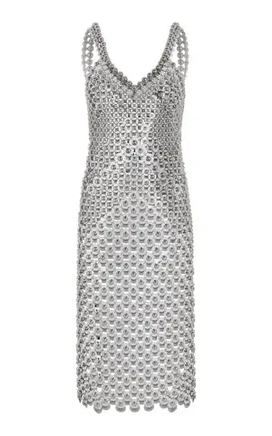 Rabanne Metallic Midi Dress - Silver