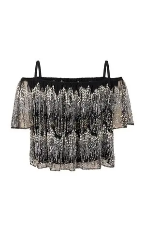 Rabanne Embellished Tulle Top