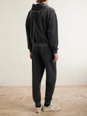 TOM FORD Cotton-blend Velour Hoodie - Gray
