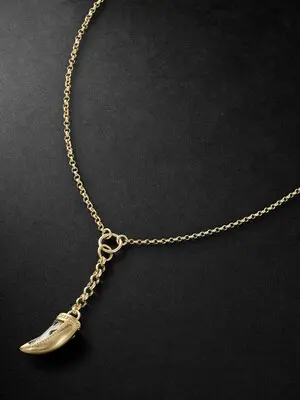 FOUNDRAE La Loba Claw Prasiolite Pendant Necklace - Gold
