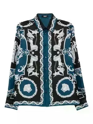 Versace Hall Of Hero Printed Shirt - Black