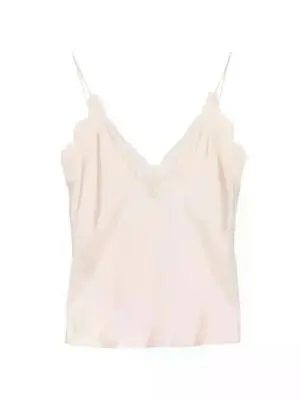 RÓHE Lace-trim Silk Top - Pink