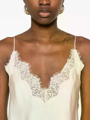 RÓHE Lace-trim Silk Top - Pink