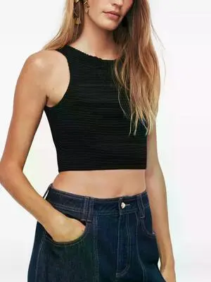 Aje Agave Ribbed Cropped Top